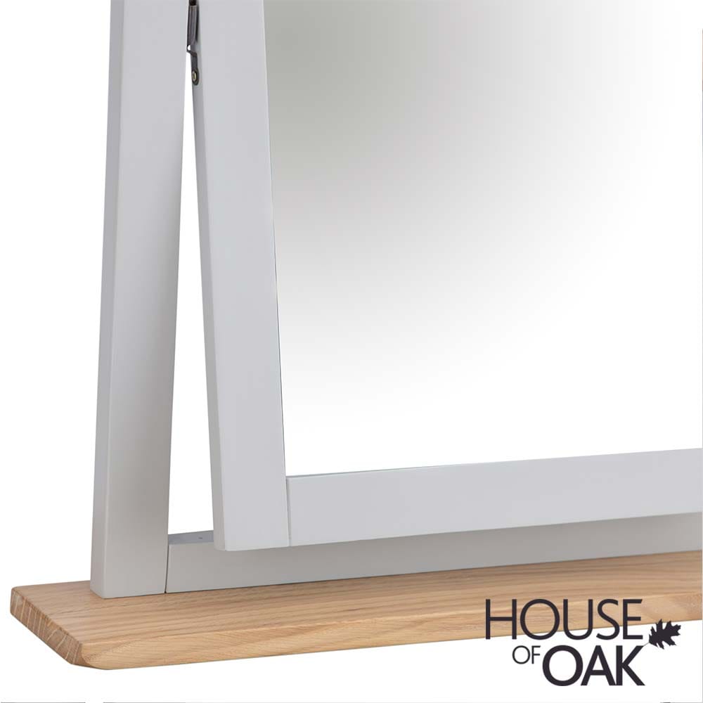Roma Oak Trinket Mirror in Grey Painted - House of Oak