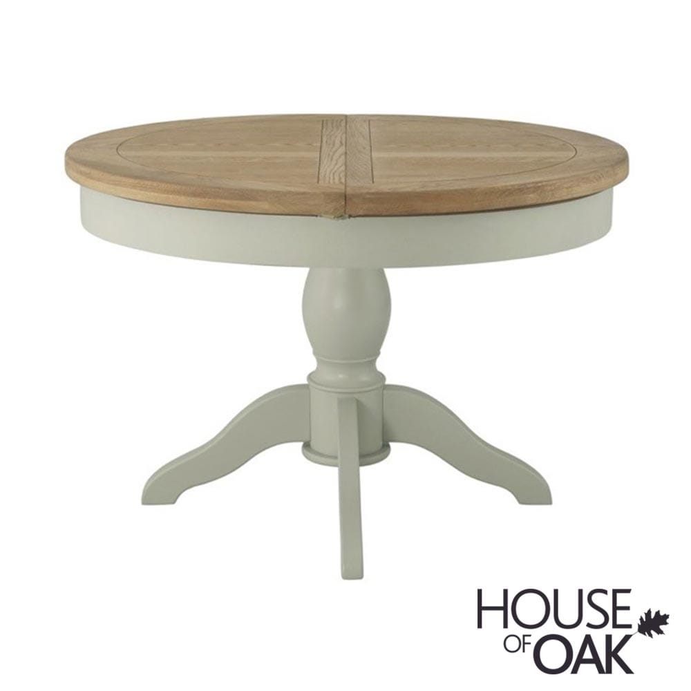 Portman Painted Round Extending Table in Stone Grey - House of Oak
