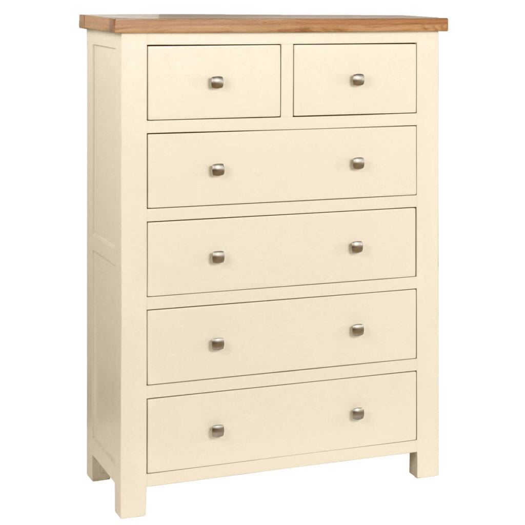 Keswick Ivory 2 Over 4 Chest of Drawers | House of Oak