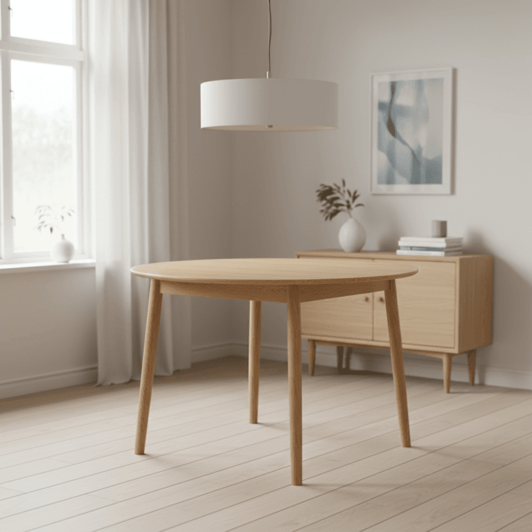 Sophia Oak Round Extending Dining Table 4-6 Seater - House of Oak